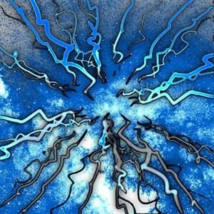 Blue discord PFP ideas dark neon cyberpunk baby blue cut